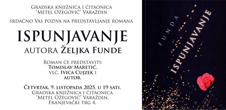 Predstavljanje romana Željka Funde "Ispunjenje" - Turistička zajednica ...